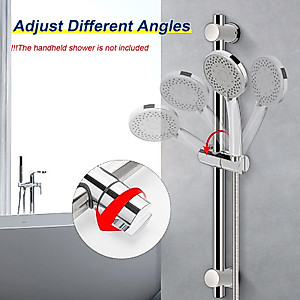 NearMoon Shower Slide Bar with Height/Angle Adjustable Handheld Shower head Holder, Bathroom SUS 304 Stainless Steel Shower Head Holder for Bath (Screw Mounted, Chrome Finish)