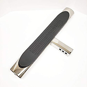 LEDIN 28" Lx3 Hx4 W Towing Hitch Step Bar 2" Receiver Chrome 4" Oval Straight Universal Truck Trailer Rear Bumper Guard