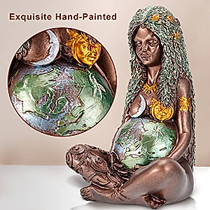 JIMBON Gaia Mother Earth Statue,6inch H Nature Moon Goddess Statue,Spiritual Items Figurines Statuette Gifts for Earth Day,Mother's Day,Thanksgiving Day Gift,Modern Home Room Decor Garden Decoration