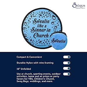 Swanson Christian Products - Parlor and Church Foldable Hand Fan - Modern Style - Sweatin' - (Package of 6)