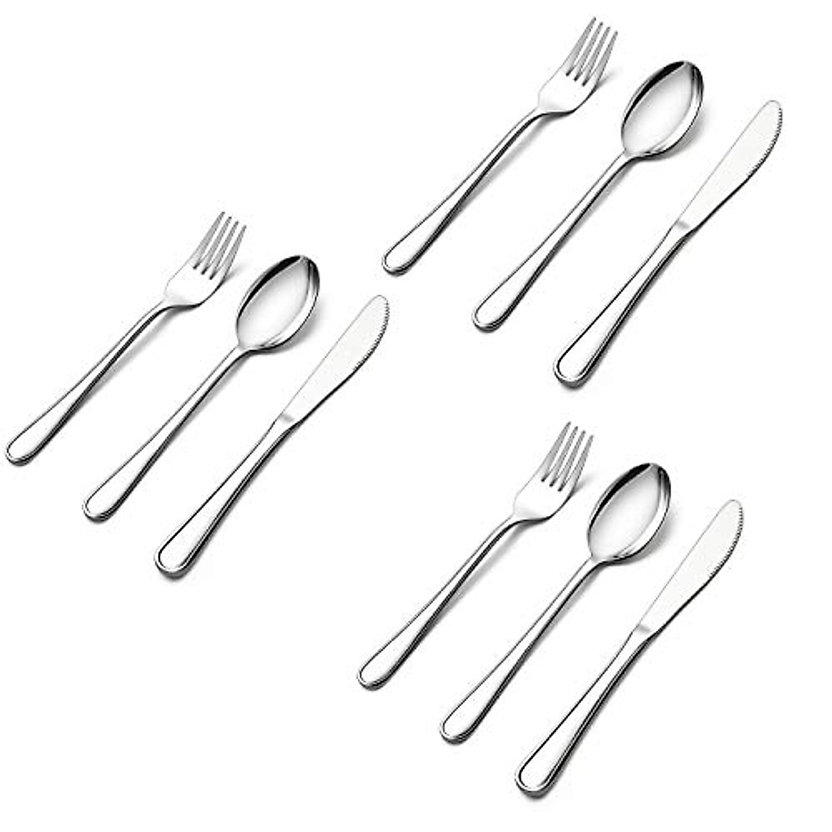 LIANYU 9-Piece Kids Silverware Set, Stainless Steel Toddler Utensils Flatware Set, Child Cutlery Tableware Set for 3, Include Knife Fork Spoon, Mirror Finished, Dishwasher Safe
