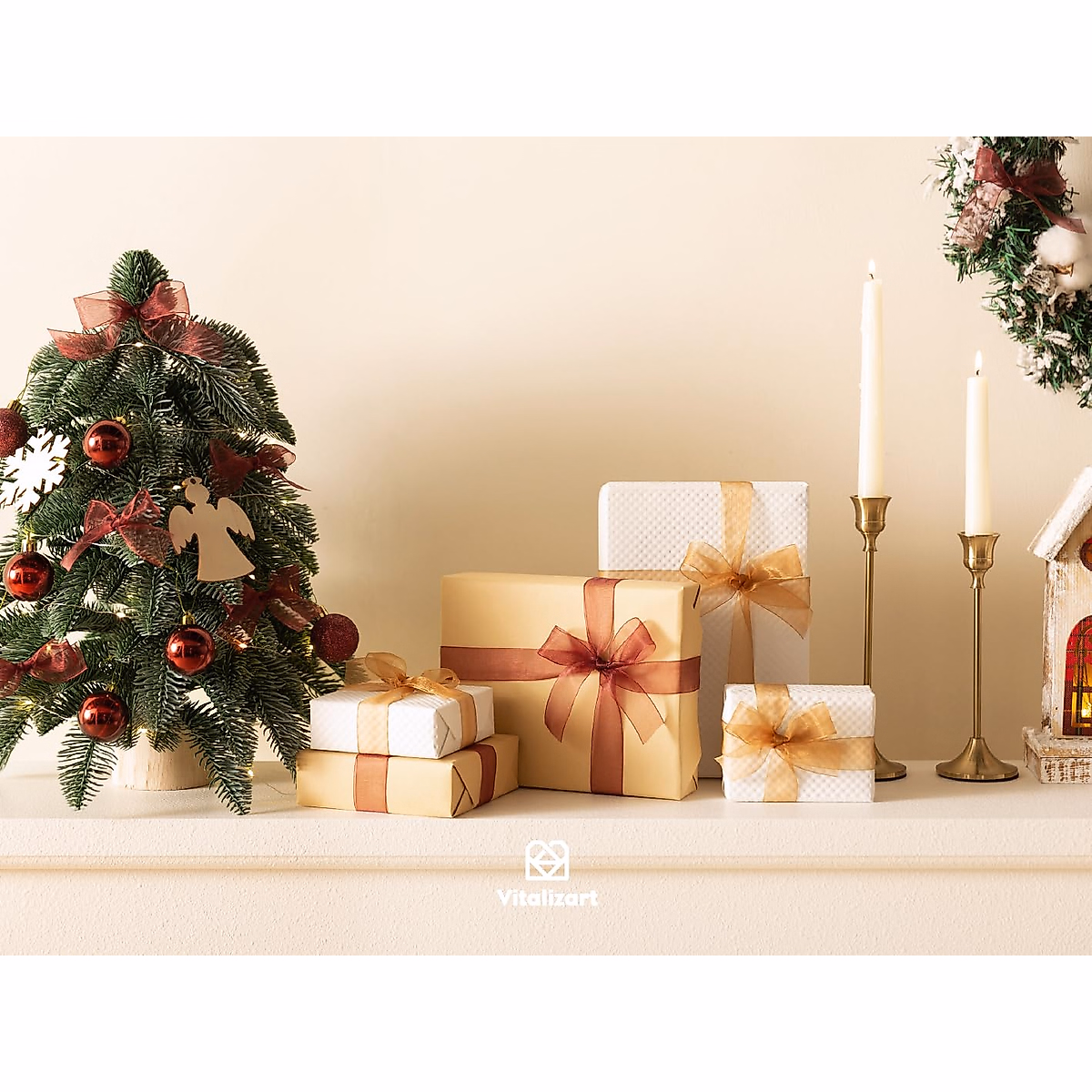 Vitalizart 1" x 90Yd Organza Ribbon Mixed Color Sheer Ribbons Set 10 Yd x 9 Rolls Handmade for Gift Wrapping Christmas Tree Crafts Bows Wedding Invitations Wreaths Wrap