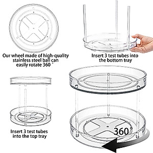 LUNKUIVY 2 Pack Lazy Susan Turntable, 2 Tier Lazy Susan Spice Rack Organizer 360 Degree Rotating Non-Skid for Kitchen Cabinet, Table, Pantry