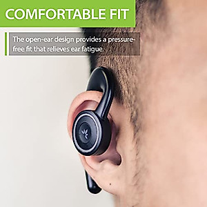 Avantree Candid - Open-Ear Wireless Earbuds & Bluetooth Transmitter for TV Watching with Loud & Clear Sound, Nonadjustable Earhooks Headphones