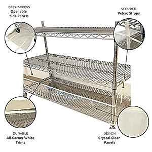 Formosa Covers | Storage Shelving Unit Bottom Rack Cover, See Through PVC (48" W x 18" D x 6" H) (Cover Only)