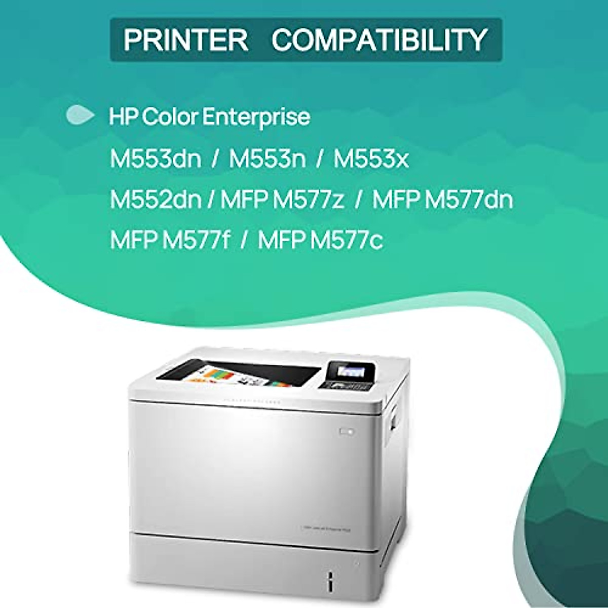 GREENBOX Compatible 508X Toner Cartridge Replacement for HP 508X 508A CF360X CF361X CF362X CF363X for Color Enterprise M553dn M553x M553n M552dn M553 M577 M577Z M577dn M577f M577c (4-Pack, High-Yield)