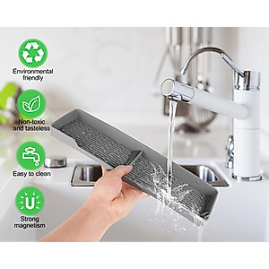 Gtonksye Stove Top Shelf, 30 Inch Spice Organizer, Oven Rack with Magnetic Silicone Material, for Kitchen Stove Top Organizer Spice and Seasoning Bottles (Dark Gray)