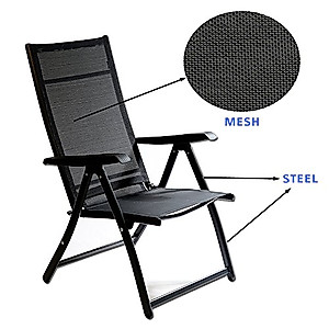 TechCare Heavy Duty Durable Adjustable Reclining Folding Chair Outdoor Indoor Garden Pool (1)