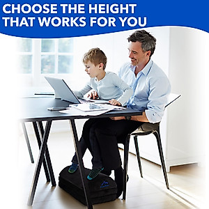 EverRest Foot Rest for Under Desk at Work - Warm Cozy Feet Pocket - Tall Adjustable Footrest for Gaming Computer Chair - Ergonomic Foot Rest Stool Pillow Back Pain Relief Office Footrests 3 Heights