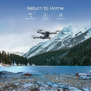 Holyton Drones with Camera for Adults 4k, HT50 Drone with Remote Control Camera, GPS Quadcopter Auto Return, Follow Me, Brushless Motor, Circle Fly, Waypoint Fly, Altitude Hold, Headless Mode