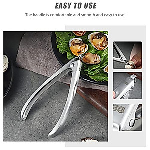 BESTonZON 1pc Peeler Opener Handle Scald Shell Crackers Tool Practical Nut Oyster Steel Clam Seafood Stainless Duty Sunflower Holder Shucker Anti- with Kitchen Silver Almonds Walnut