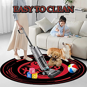 Raoot Gaming Chair Mat for Low Pile Carpet and Hardwood Floor 47 Inch Round Floor Mats for Game Room Bedroom Living Room and Office Room Rolling Chair