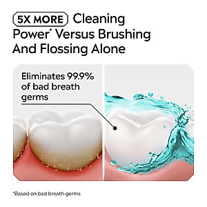 Listerine Cool Mint Antiseptic Mouthwash, Bad Breath, Plaque & Gingivitis, Mint, 1 L