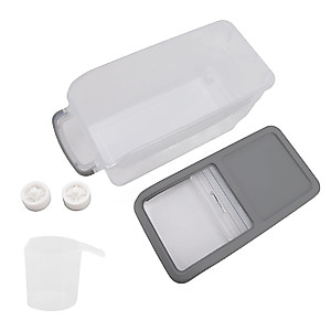 Food Container, 10KG Large Food Grade PP Transparent Thickened Rice Container 7.2x15.2x8.3in Grain Storage Box with Slide Cover, Sealed Dustproof Rice Storage Container for Rice Flour Cerea(grey)