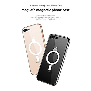 Tigowos Magnetic Phone Case for iPhone 8 Plus Case with MagSafe Wireless Charging Shockproof Protective Case for iPhone 8 Plus(5.5")， Clear