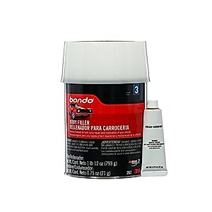 Body Filler W Hardener, Paste, 1 Qt, Gray