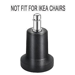 uvce Bell Glides Replacement Office or Chair Stool Swivel Caster Wheels to Fixed Stationary Castors, Short Profile with Separate Self Adhesive Felt Pads Black 5pcs (High Bell Glides A)