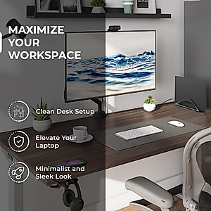 HumanCentric Vertical Laptop Stand for Desks (Matte Black) | Adjustable Holder to Dock Apple MacBook, MacBook Pro, and Other Laptops to Organize Work & Home Office