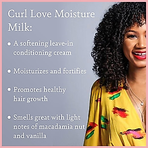 Camille Rose Curl Love Moisture Milk Leave-In Conditioner, with Rice Milk and Macadamia Oil to Soften, Smooth and Detangle Curly Hair, 8 oz