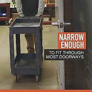 Ironton 500-Lb. Capacity 2 Tray Utility Cart, Maintenance-Free Structural Foam Construction Cargo Pushcart, Scratch Resistant, Easy to Clean Service Cart, 40in.W x 17in.D x 32 9/10in.H