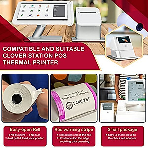 Vonlyst Thermal Receipt Paper Rolls 3 1/8" x 230' for Clover Station (12 rolls)