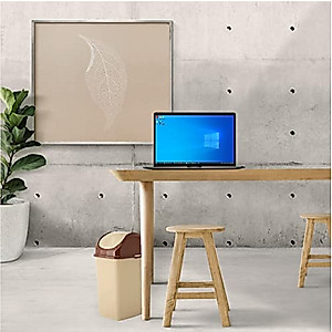 Superio 4.5 Gallon (2 Pack) Trash Can with Swing Top Lid, Waste Bin for Home, Kitchen, Office, Bedroom, Bathroom- 18 Qt (Beige/Brown)