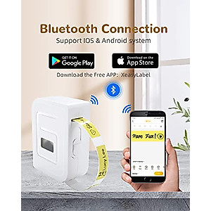 vretti Label Maker Machine with Tape, Portable Bluetooth Label Maker, Wireless Mini Sticker Printer for Office Home Organization Storage Multiple Templates Font Icon Inkless Rechargeable