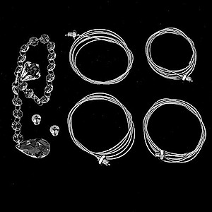 Romantic Wedding Crystal Chandelier Style Drape Suspended Cake Swing Hanging Crystal Cake Rack Cake Swing Stand for Tea Party Wedding Birthday (Crystal, Diameter 60cm/23.6in)