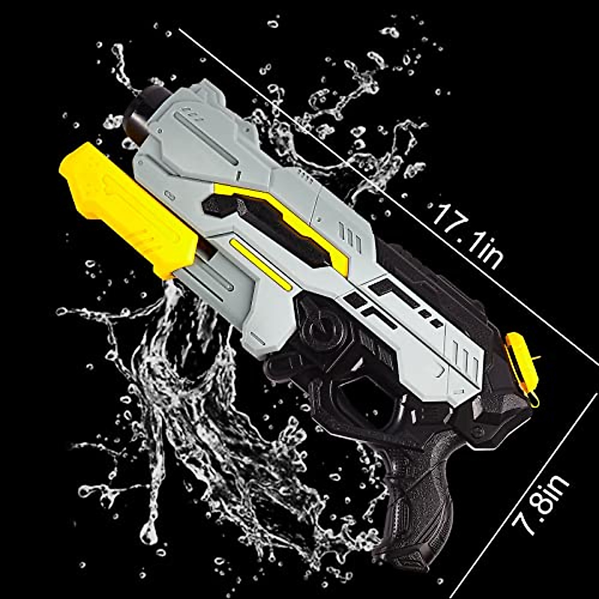 KULARIWORLD Large Water Gun for Kids 1500CC High Power Squirt Guns Super Blaster Pool Water Pistol Summer Outdoor Play Beach Toy for Children Ages 4-12 Boys Girls (Gray)