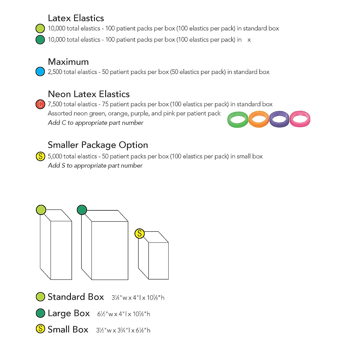 American Orthodontics Elastics Wildlife Gorilla | Medium, 4.5 Oz, 3/16" Size, 100 Packs Per Box, 10,000 Total | Made in The USA | Exacting Dimensions, Precision Cutting, Top Quality Latex Tubing