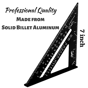 Mr. Pen- Rafter Square, Metal Square, 7 Inch, Carpenters Square, Square Tool, Metal Square Ruler, Carpentry Squares, Woodworking Square, Square Angle Tool, Aluminum Rafter Square, Carpenter Square