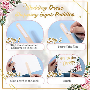 33 Pieces Say Yes to the Dress Signs Paddles Wedding Dress Shopping Signs with Wood Sticks and Double Side Tape for Bridesmaids and Brides Bachelorette Party Games Gifts