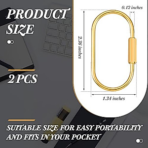 WILLBOND Brass Key Ring Gold Screw Lock Clip Key Ring Chain Durable Simple Brass Keychain Holder (Big)