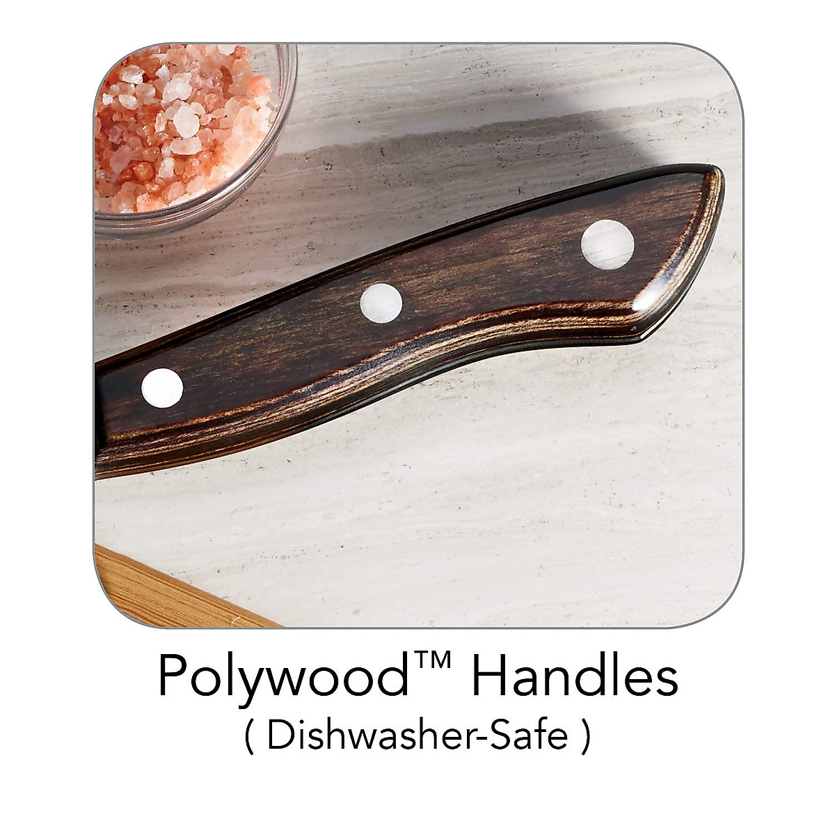 Tramontina Steak Knife Set Stainless Steel 8-Piece Dark Walnut, 80000/545DS