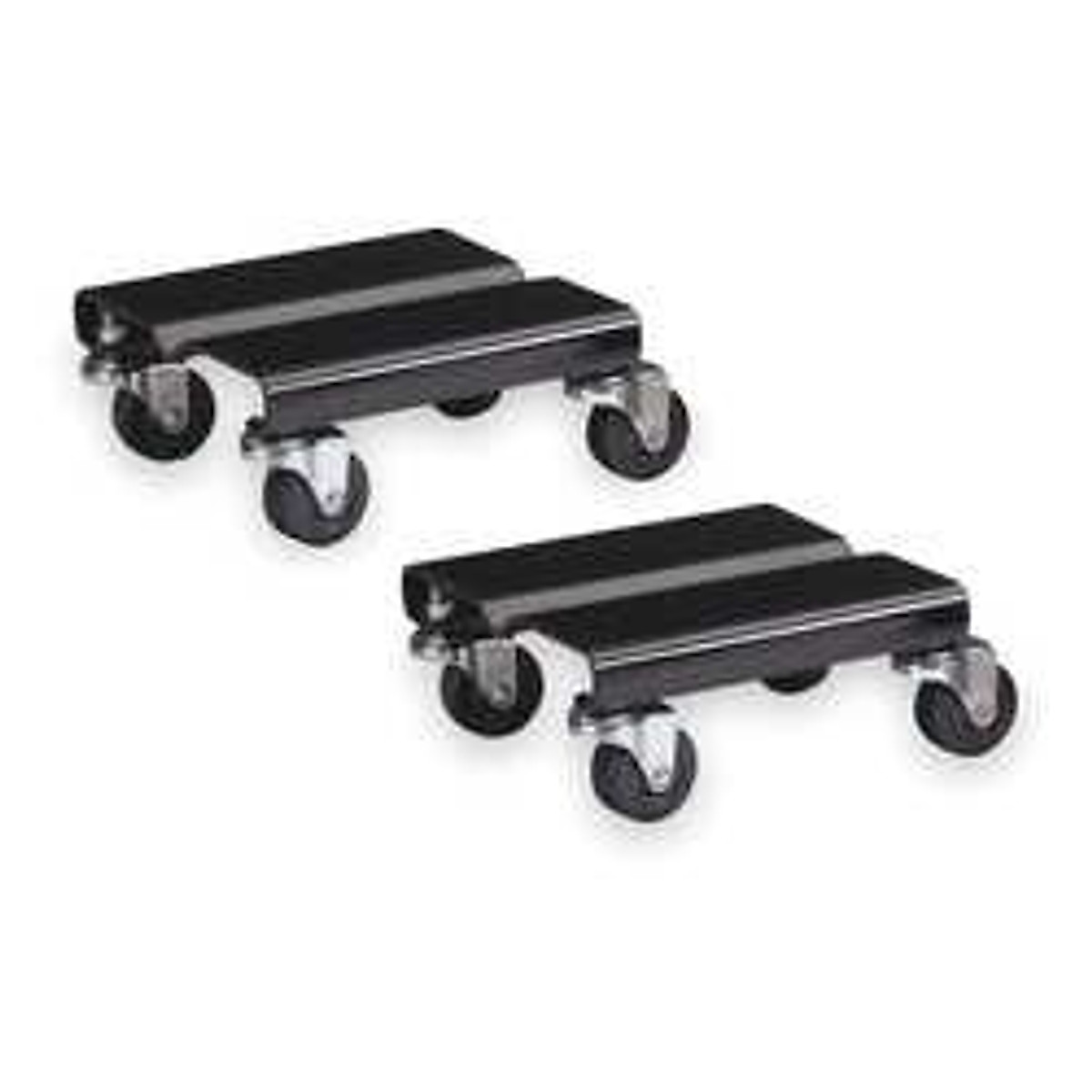 Vestil SDOL-2 Steel Dolly Set, 500 lbs Capacity, 8" Length x 8" Width x 3-5/8" Height Deck, Pack of 2, Black