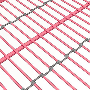 DHP Full over Full Bunk Bed for Kids, Metal Frame with Ladder (Pink)