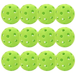 Eupboron 12 Pack Pickleball Balls Outdoor 40 Holes Training Pickle Ball
