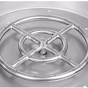 Celestial 19" Round Drop-in Fire Pit Pan w/ 12" Burner, Stainless Steel, 92,000 BTU, Natural Gas or Propane, for Easy Installation in DIY Outdoor Gas Fire Pits