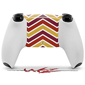 WraptorSkinz Skin Wrap compatible with Sony PS5 DualSense Controller Zig Zag Yellow Burgundy Orange (CONTROLLER NOT INCLUDED)