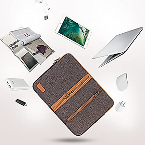 DOMISO 15.6 inch Laptop Sleeve Case Water Resistant Shockproof Protective Computer Bag for 15.6" Notebook/Lenovo IdeaPad ThinkPad/HP Pavilion 15 Envy 15/Dell XPS 15/Asus/Acer, Brown