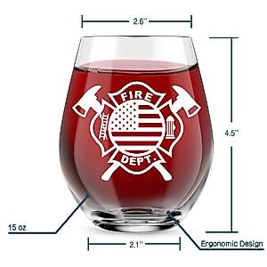 AGMDESIGN Funny Two Sided Good Day Bad Day Don't Even Ask Firefighter Wine Glass, Gifts for Wine Lovers, Firefighter Present for Retirement, Birthday