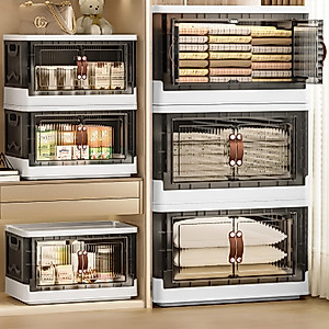 Vivihomety Storage Bins with Lids - 144QT Large Plastic Storage Bins Closet Organizers and Storage, Foldable Stackable Storage Containers for House Organizing Bedroom Dorm Room