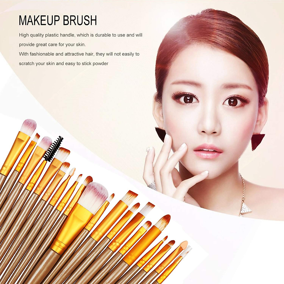 AQwzh 20PCS Make Up Brush Sets, Foundation Eyebrow Eyeliner Blush Cosmetic Concealer Brushes, green and black
