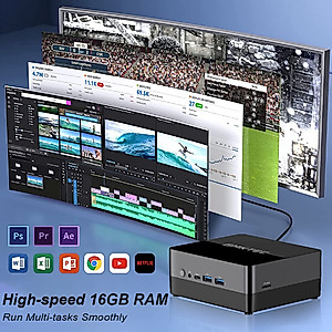 Mini PC 16GB DDR4 1000GB / 1TB NVMe M.2 SSD Intel Core i5-8279U Windows 10 / Windows 11 Upgradable Mini Desktop Computer up to 4.1Ghz 4K HD, Gigabit Ethernet, Dual HDMI, WiFi, 4 USB3.0 Micro PC