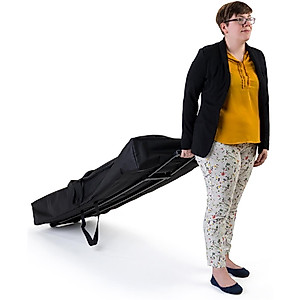 Displays2go, Rollable Carpet Black Carry Bag, Wheels, Aluminum and Canvas Construction - Black (SOCASE01)