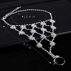 2 Pairs Barefoot Sandals- Beach Anklet Chain with Starfish for Women Lady's Beach Wedding Foot Jewelry Party Accessories (rhinestone+seastar)