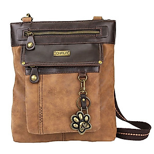 Chala Paw Print 3-in-1 Gemini Crossbody Handbag, Dog Lovers Gift (Brown)