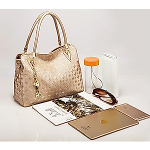 YAQUNICER Women Synthetic PU Leather Tote Satchel Hobo Backpack 4pcs Shoulder Top-Handle Crossbody Handbag-Blue