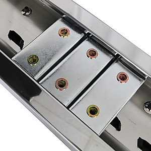 IKON MOTORSPORTS, Running Boards Compatible With 2015-2023 Ford F150 SuperCrew Cab, V Style Silver Steel Side Step Bar Nerf Bar