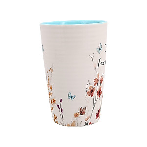 Pavilion - My Favorite Day 17-ounce Cup, Floral Pattern Coffee Mug, Butterfly Coffee Cup, Spring Summer Kitchen Ideas, Inspirational Gifts Microwave & Dishwasher Safe, 1 Count, Cream